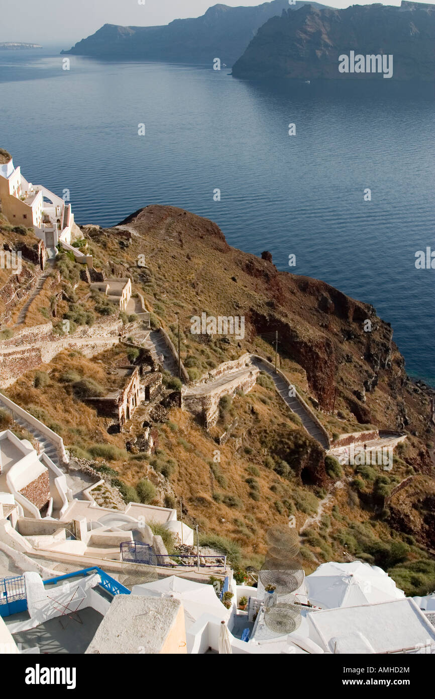 Santorini path port hi-res stock photography and images - Alamy