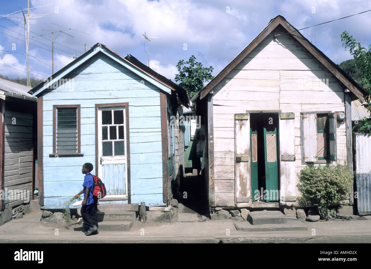 Saint Lucia, region of the Soufriere, village of Anse la Raie Stock ...
