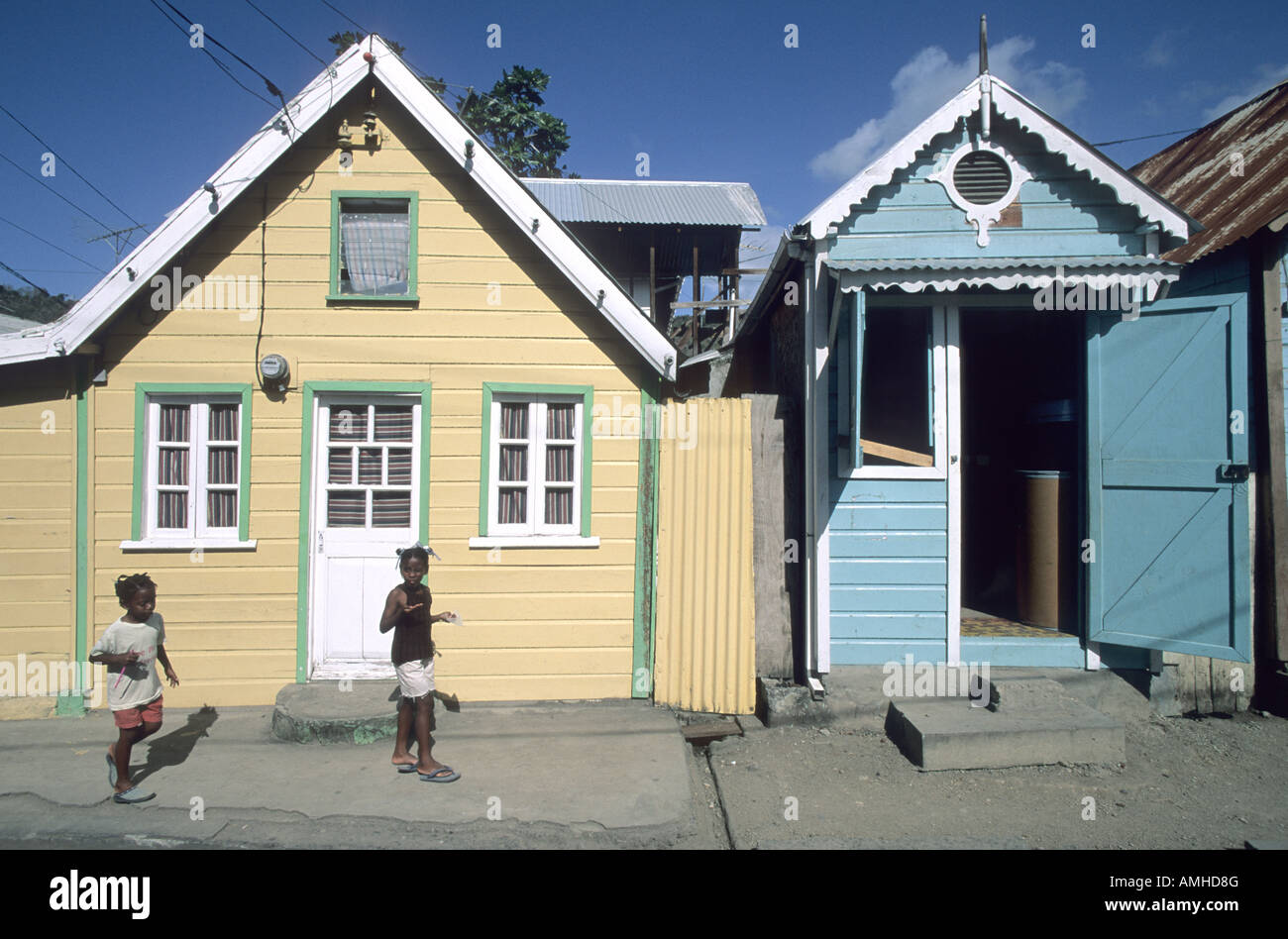 Saint Lucia, region of the Soufriere, village of Anse la Raie Stock ...