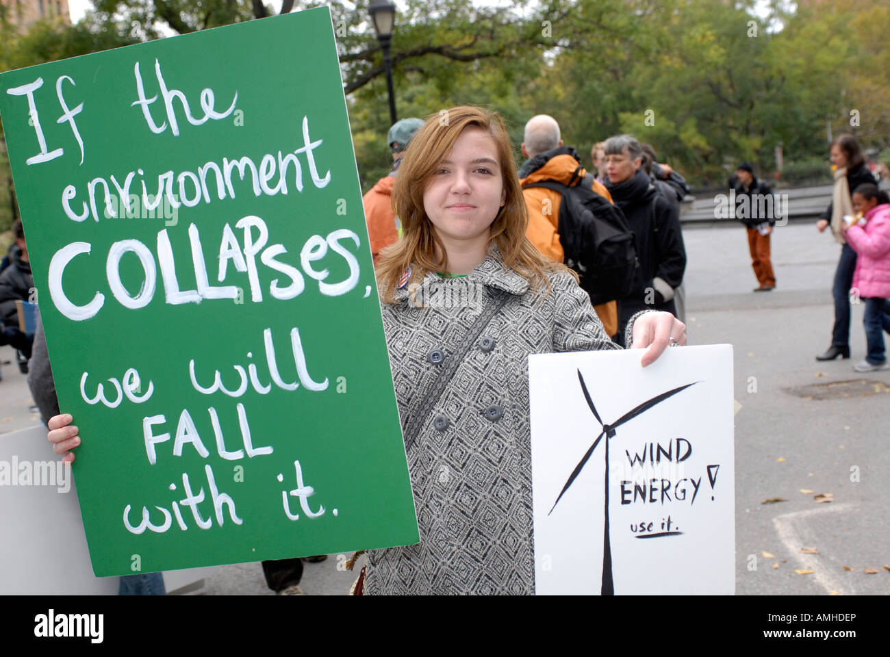 Environmental rally in Washington Square Park in Greenwich Village ...