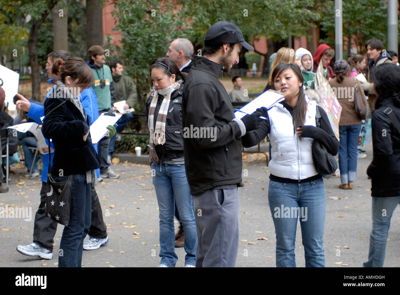 Environmental rally in Washington Square Park in Greenwich Village ...