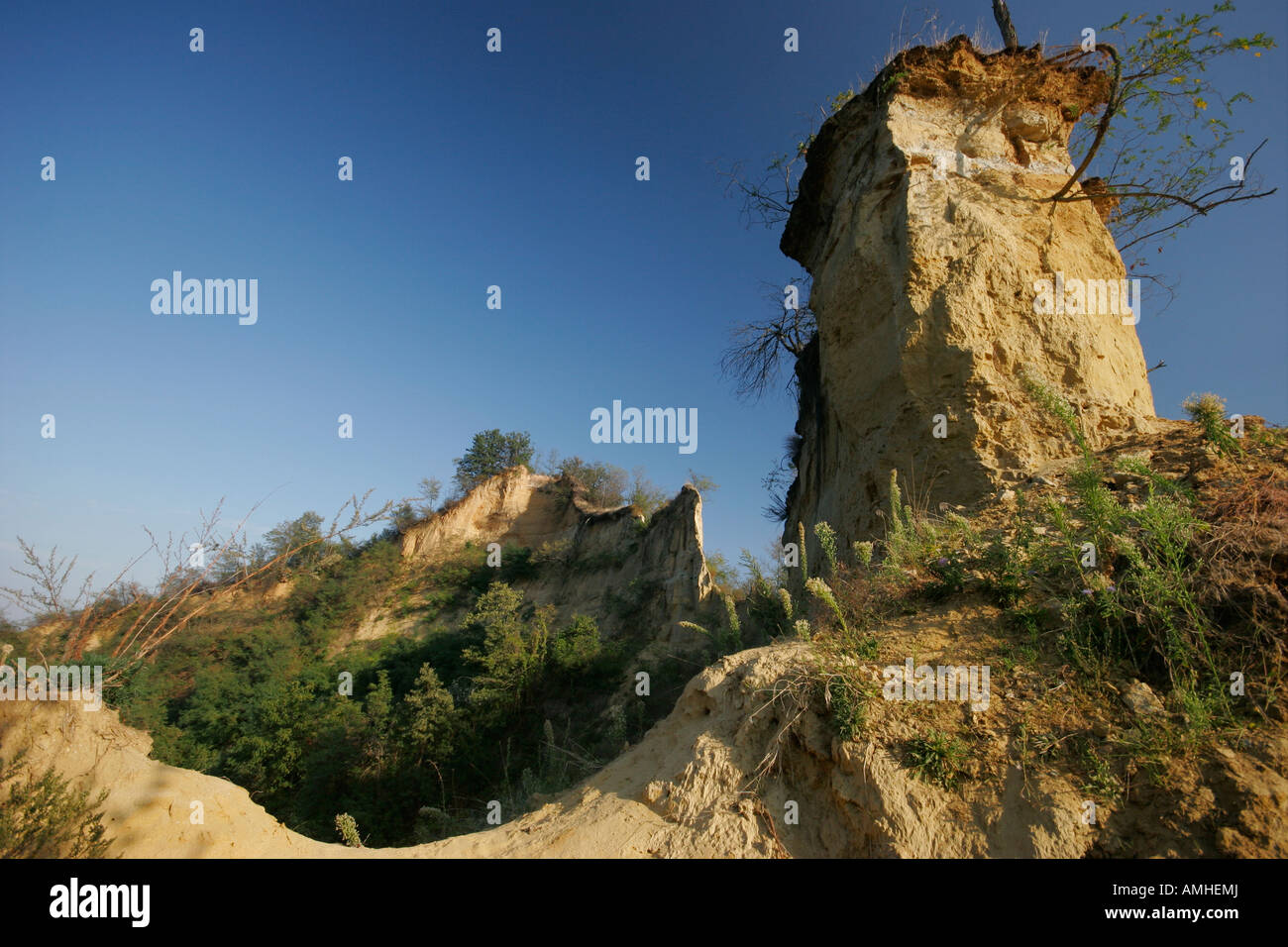 Roero rocks, natural erosion, in Piedmont, Italy Stock Photo - Alamy