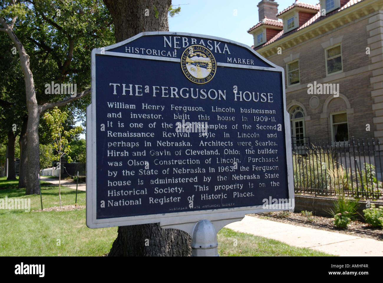 State of Nebraska Historical Marker honors the Ferguson House in ...