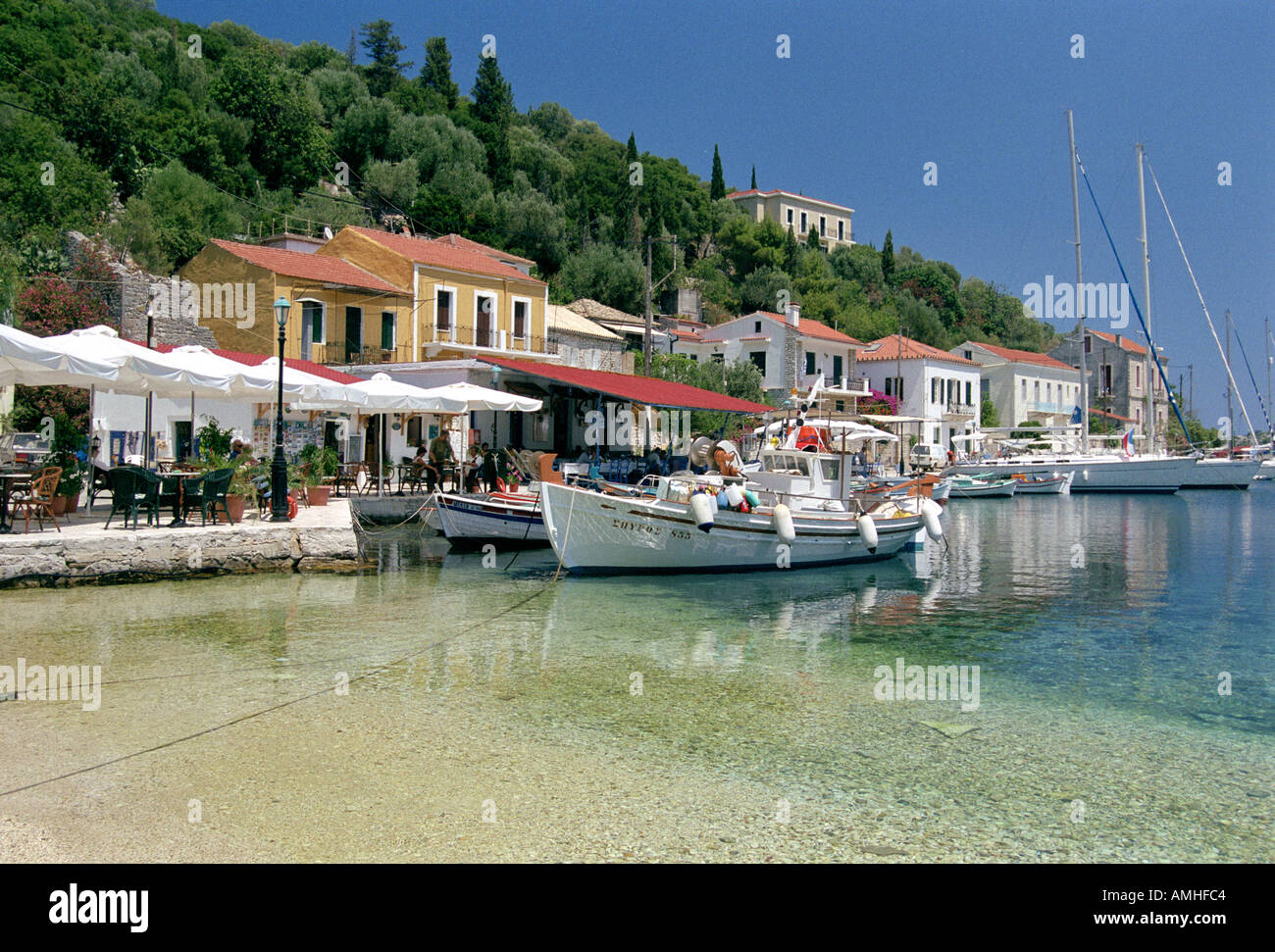 Kioni harbour Isle of Ithaca Greece Stock Photo - Alamy
