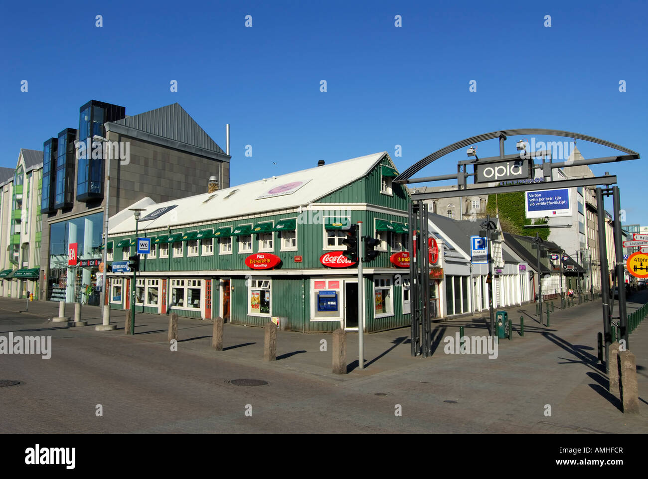Shopping street in Reykjavik Iceland Stock Photo - Alamy