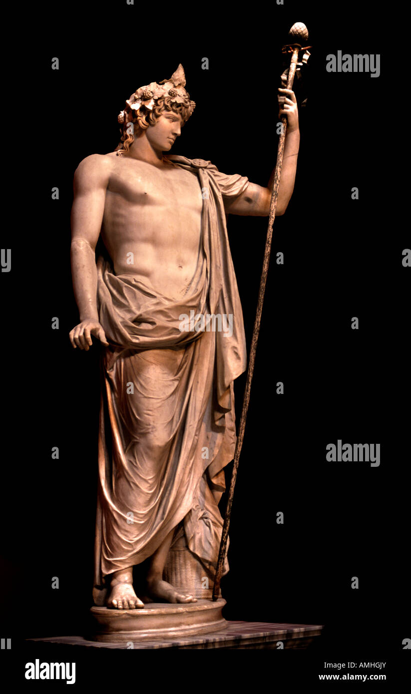 Vatican museum statue Antinoos as Dionysus Stock Photo - Alamy