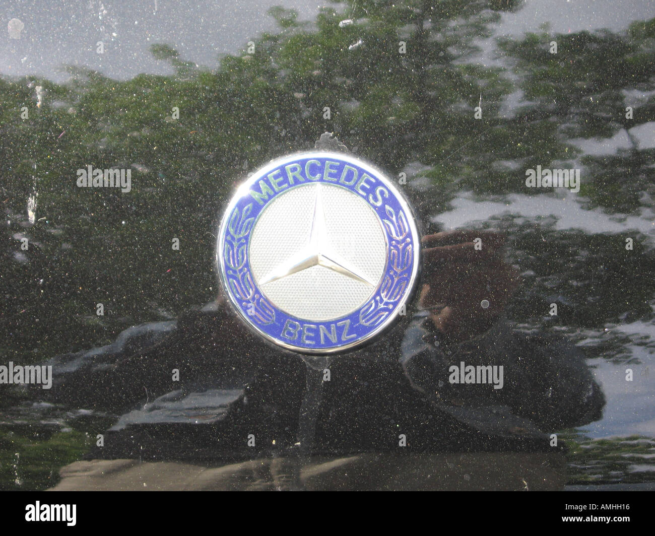 mercedes benz logo on car berlin germany Stock Photo - Alamy