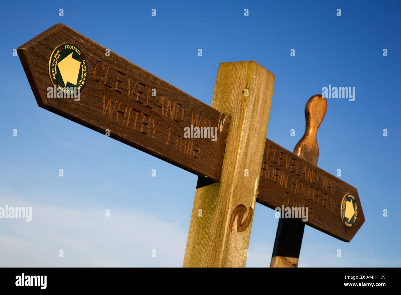 Cleveland Way Sign at Saltwick Bay Whitby North Yorkshire England Stock ...