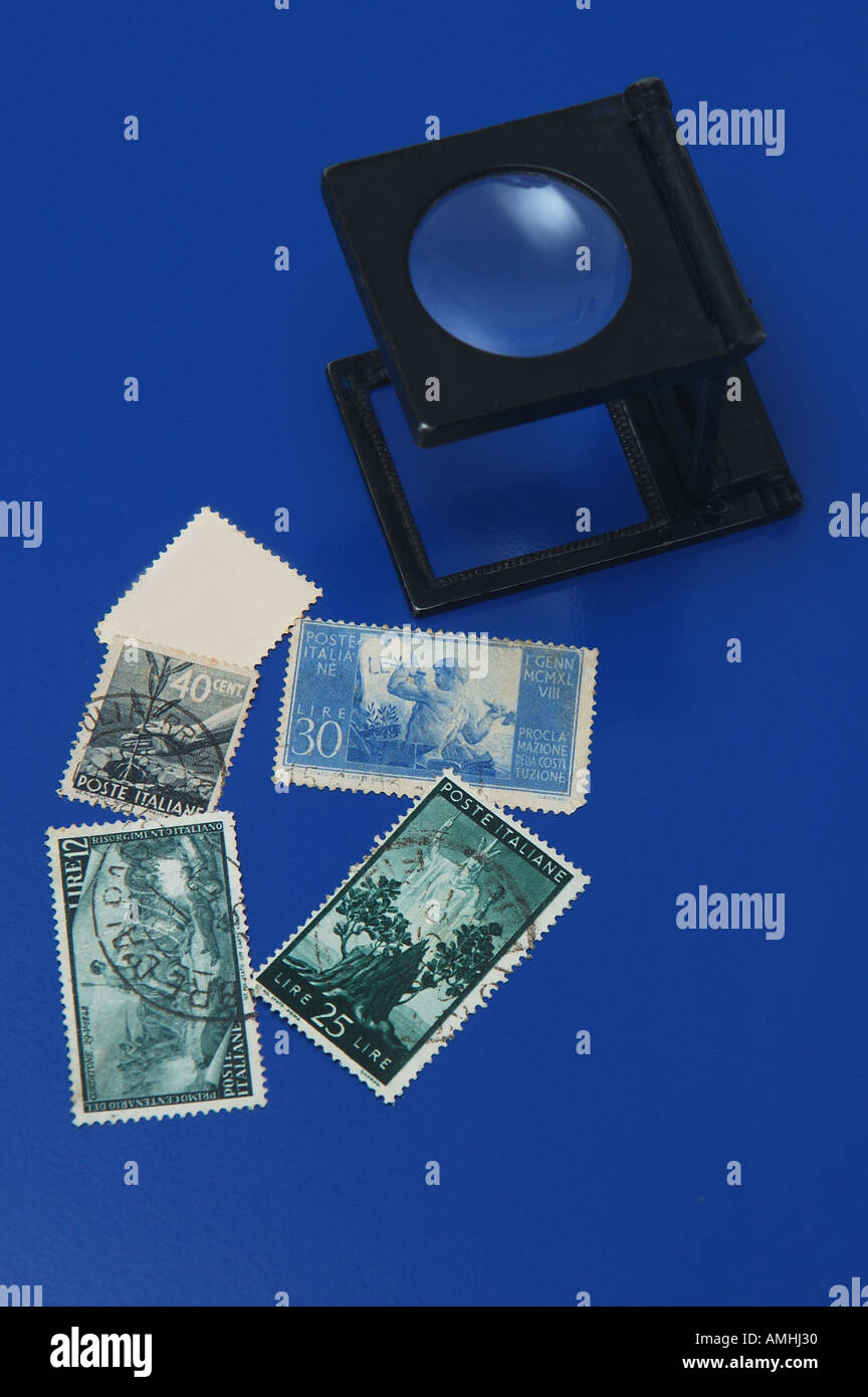 Blue italian stamp hi-res stock photography and images - Alamy