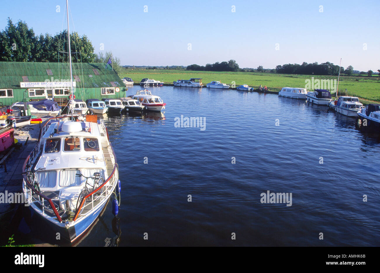 Boats Ludham bridge Norfolk Broads England Stock Photo - Alamy