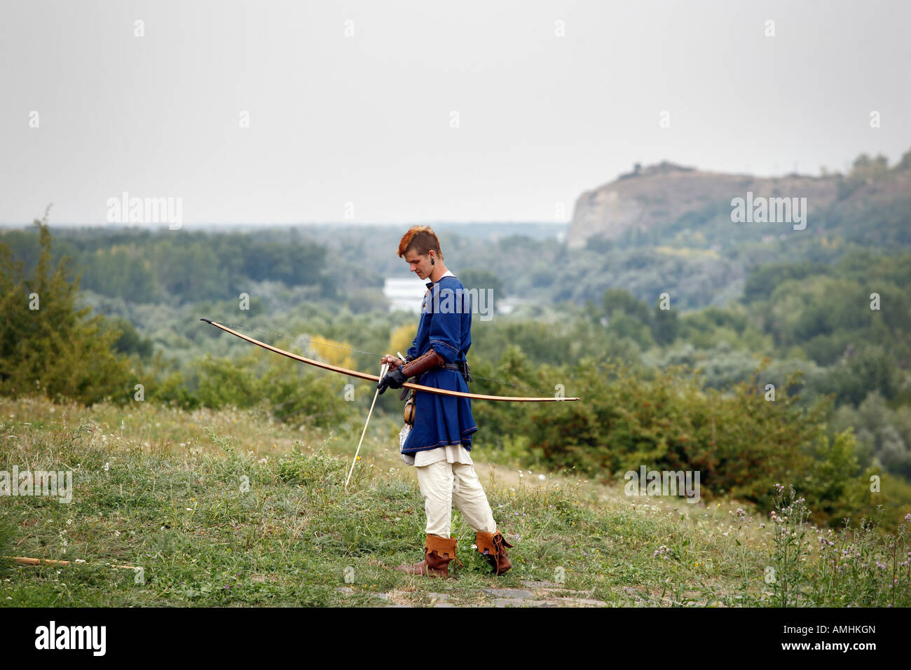 archer in Reenactment festival in devin castle slovakia Stock Photo - Alamy