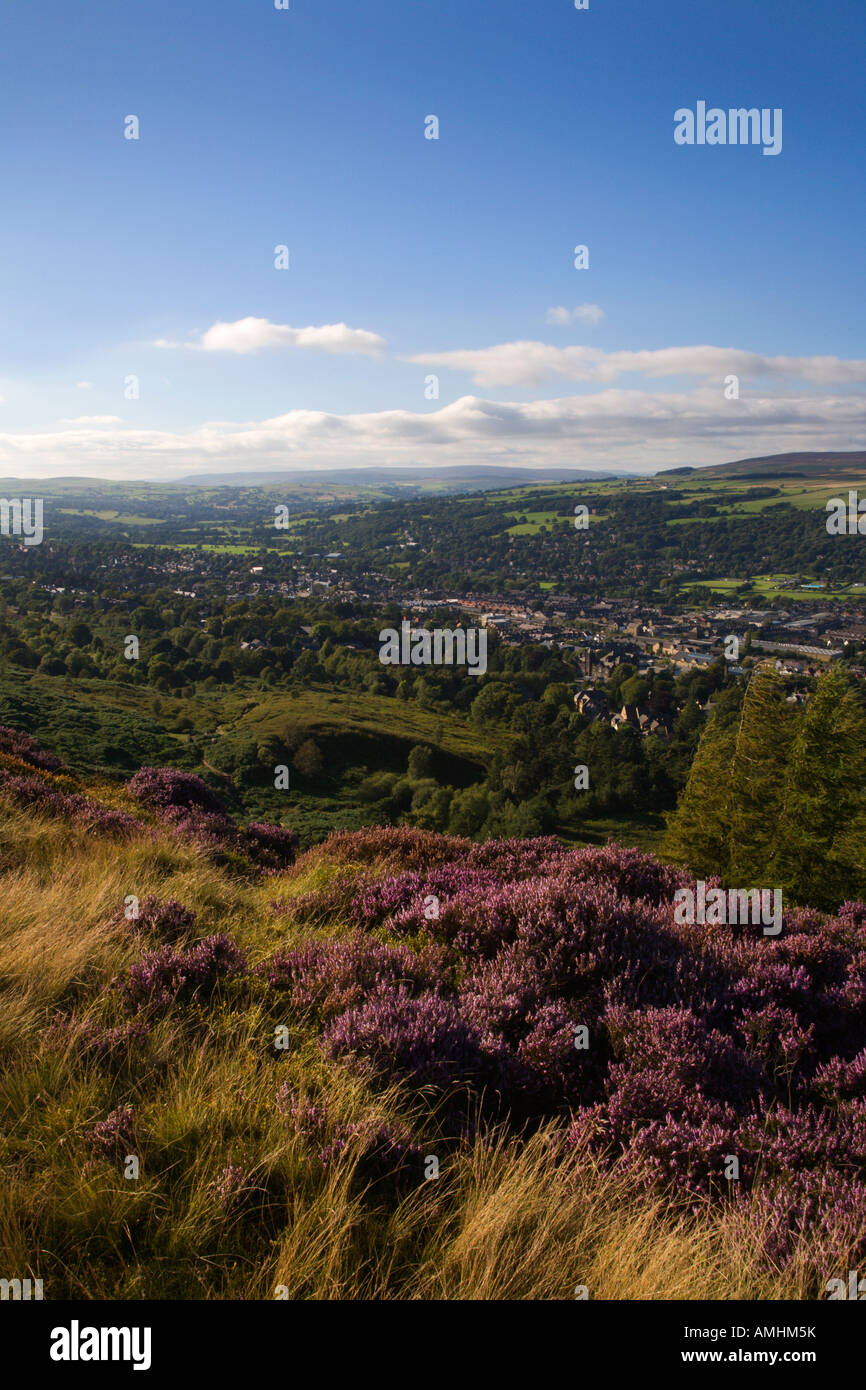 Ilkley from Ilkley Moor West Yorkshire England Stock Photo - Alamy