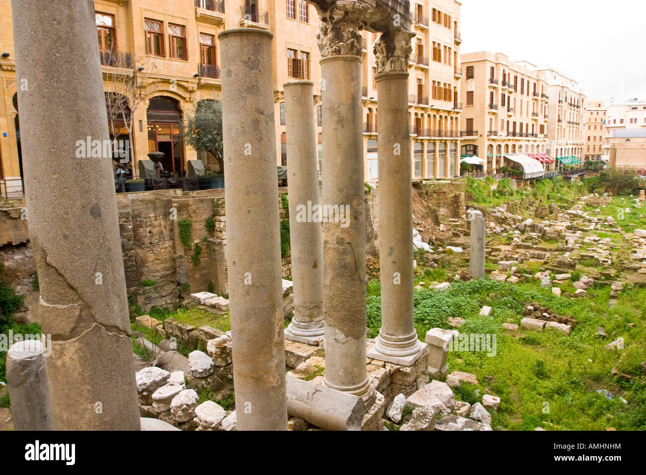Roman columns in Downtown area Beirut Lebanon Stock Photo - Alamy