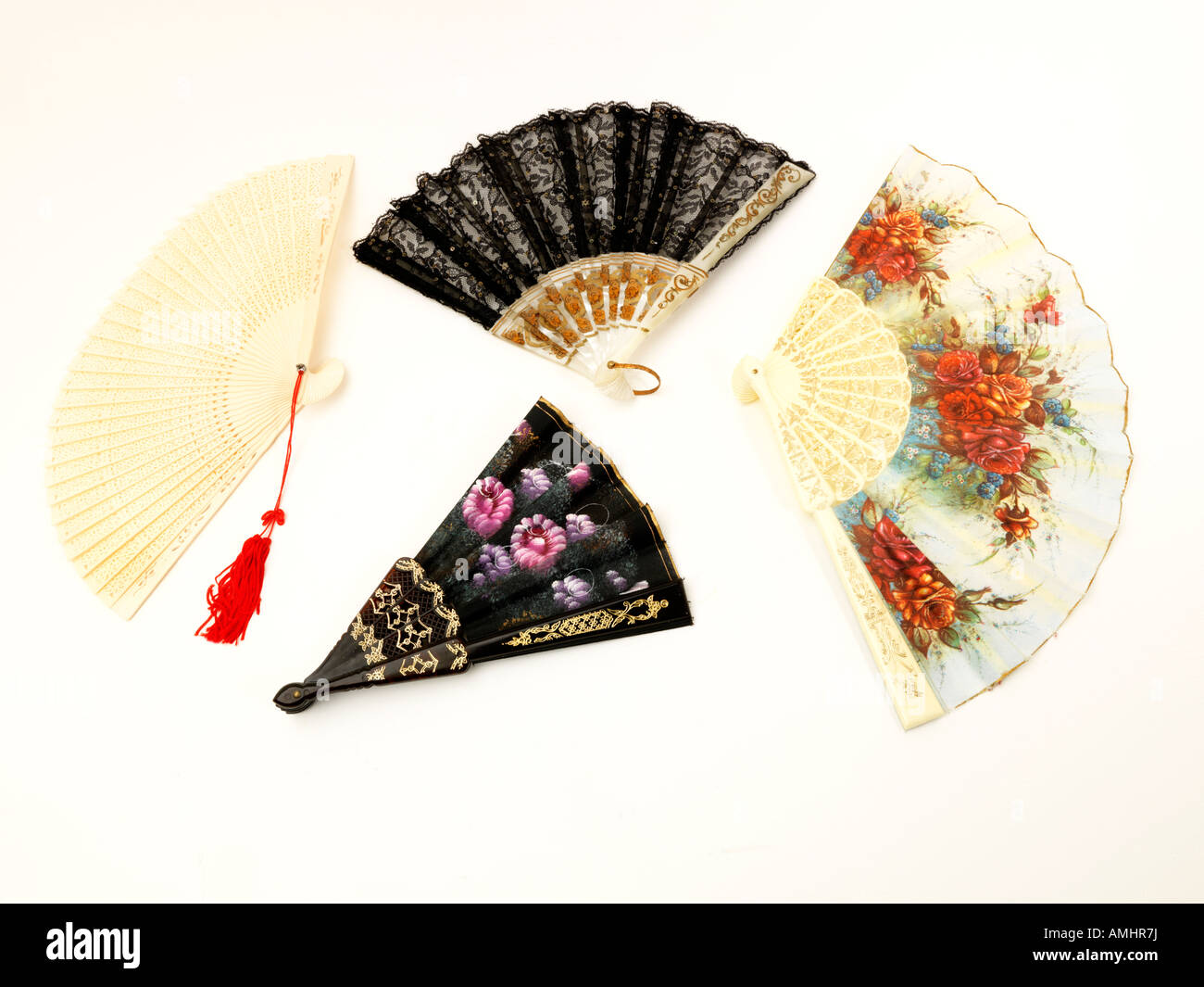 A 53523 Four Traditional Spanish Fans Stock Photo - Alamy