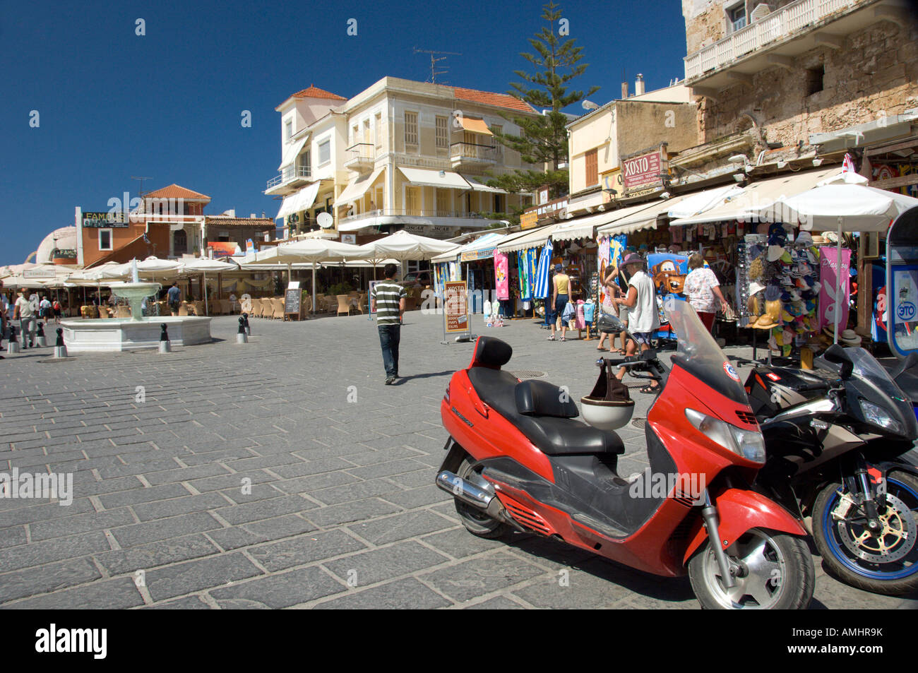 The Venetian waterfront of Hania on the Greek island of Crete Stock ...