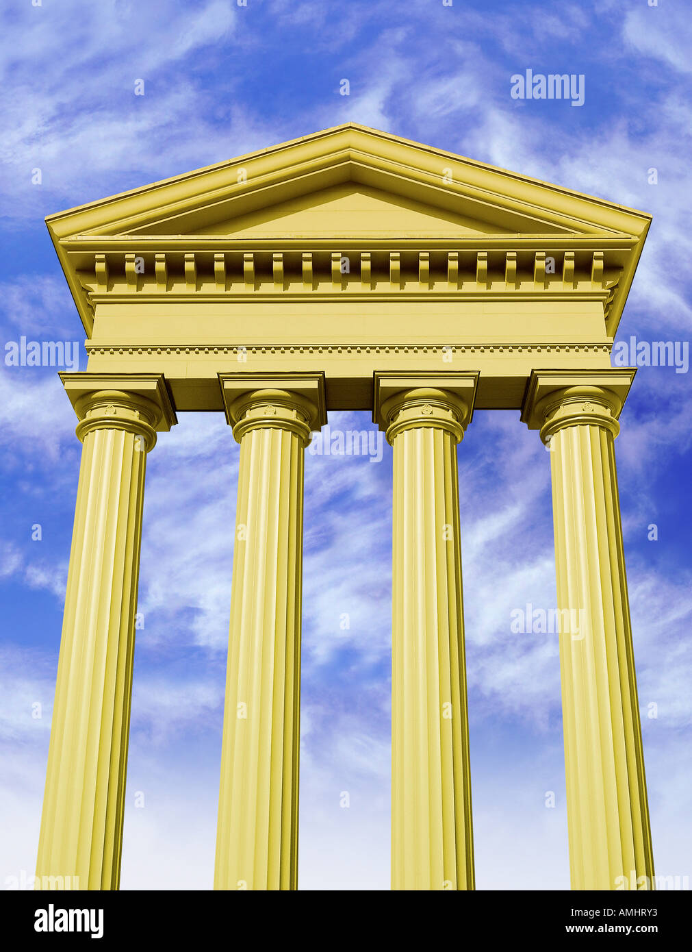 Columns, Pediment and Sky Stock Photo - Alamy