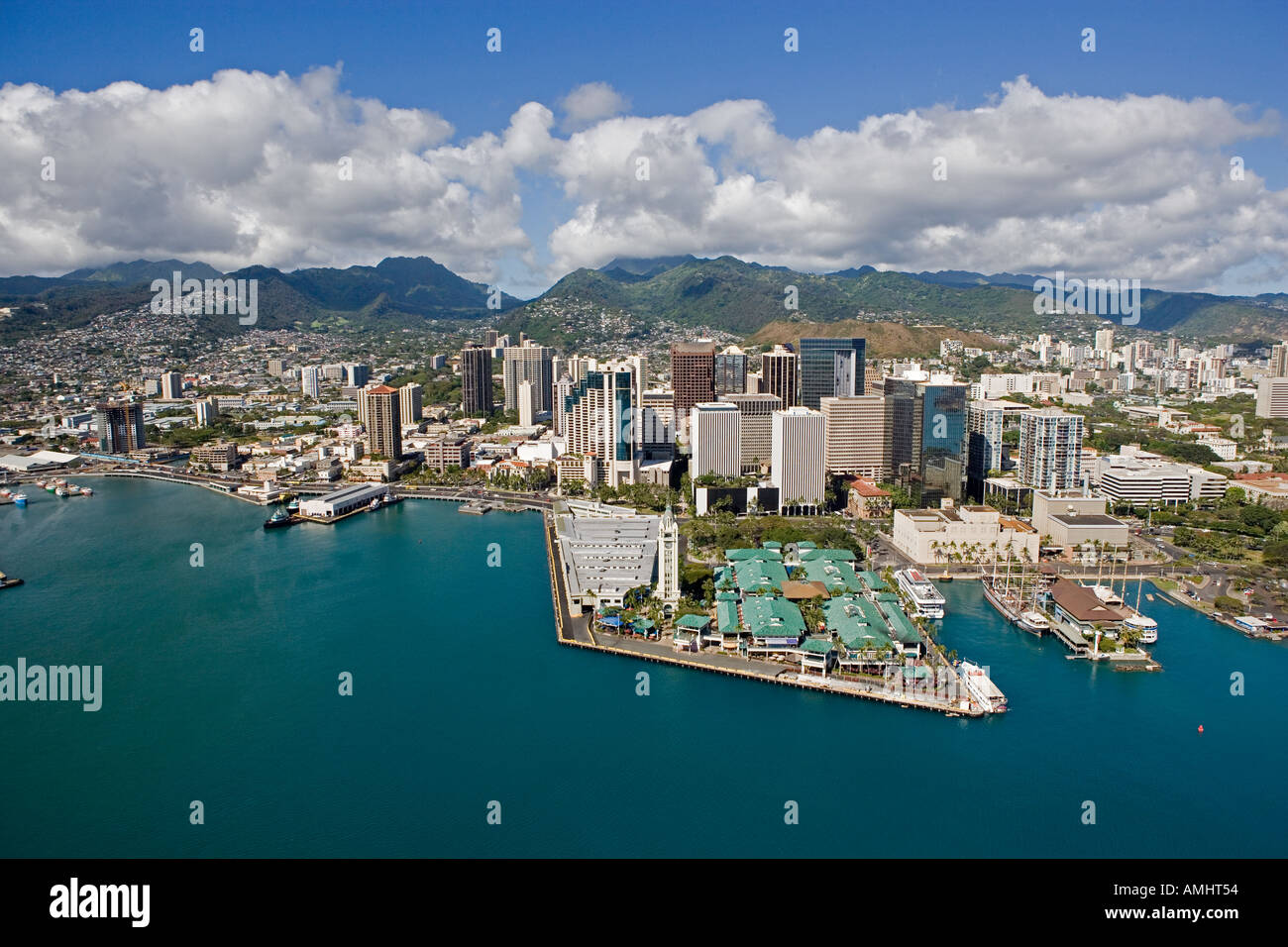 Aloha Tower Downtown Honolulu Oahu Hawaii Stock Photo - Alamy