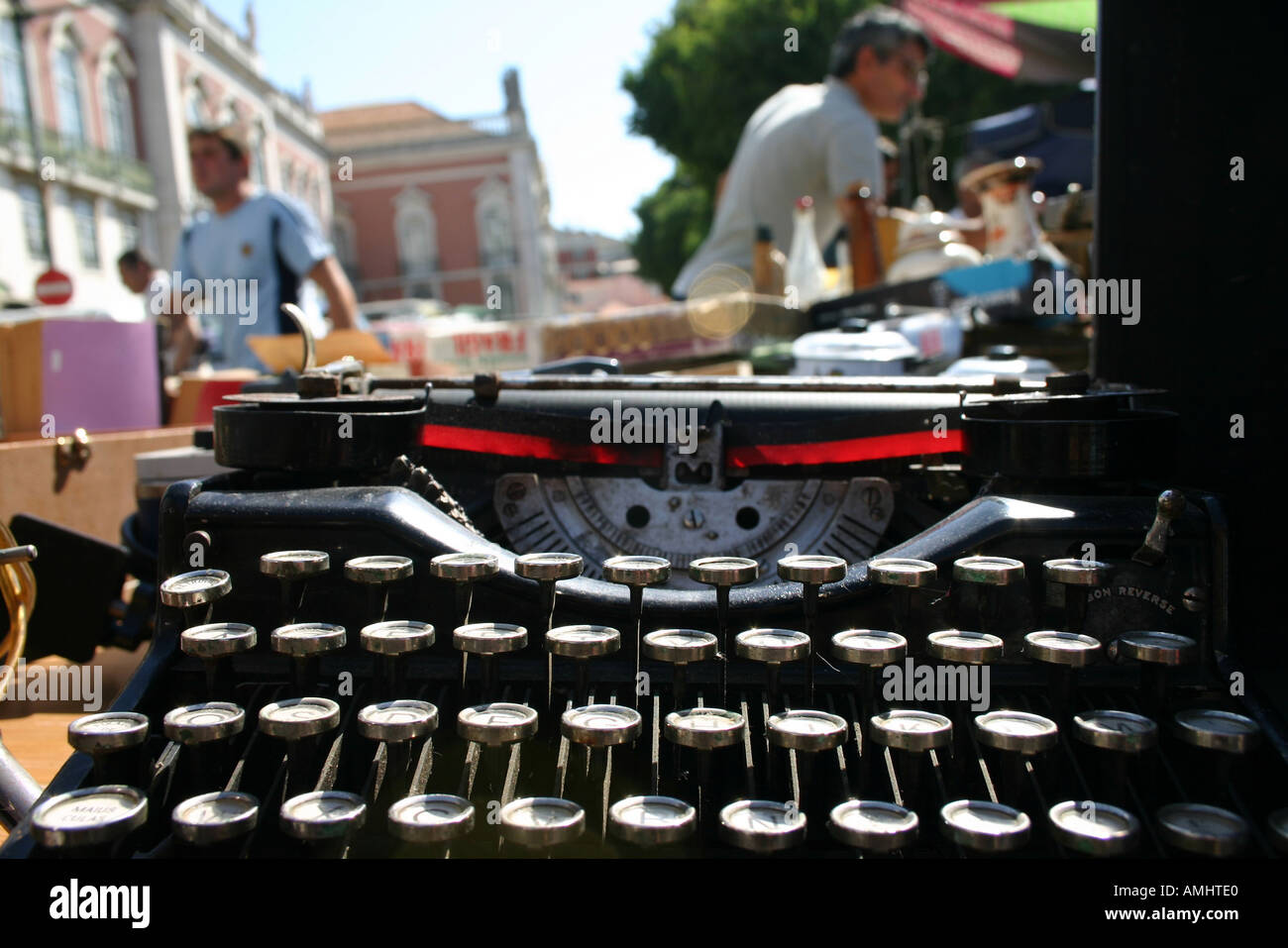 Old typewriter on sale at the flead market in Lisbon Stock Photo - Alamy