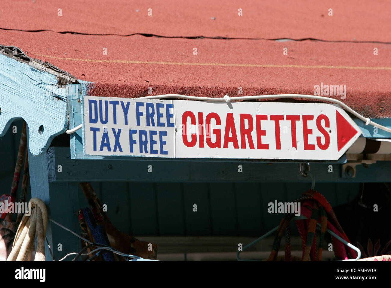 Sign for discount cigarettes Philipsburg St Maarten Stock Photo - Alamy