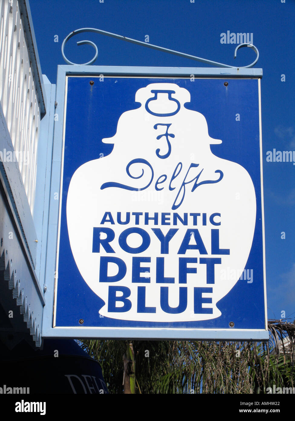 Dutch Delft Blue china sign shopping Philipsburg St Maarten Stock Photo ...