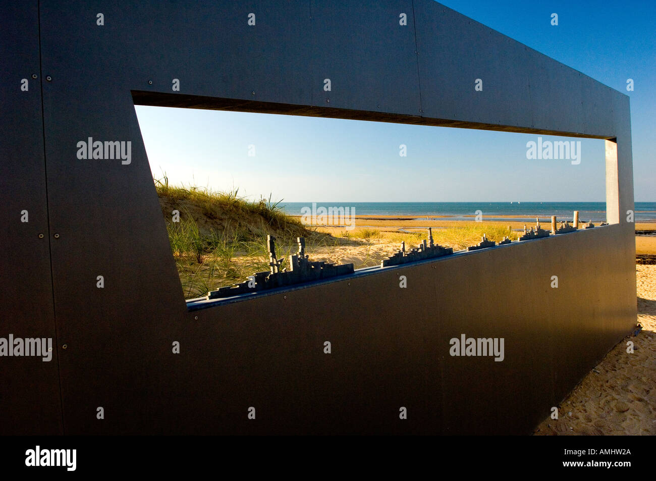 Memorial at entrance to Juno Beach near the Juno Beach Centre at ...