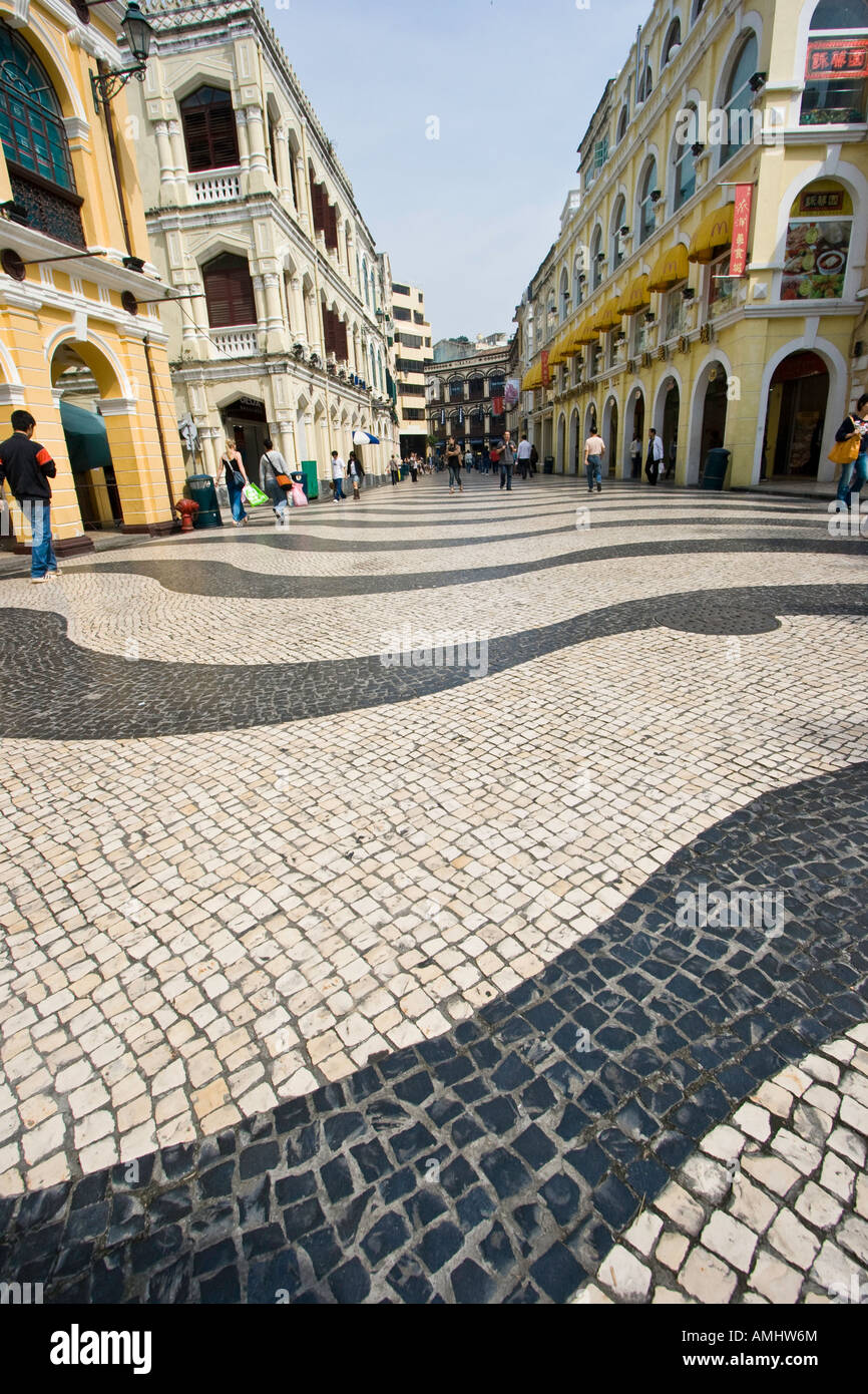 Colonial Portuguese Architecture Leal Senado Square Macau Stock Photo ...