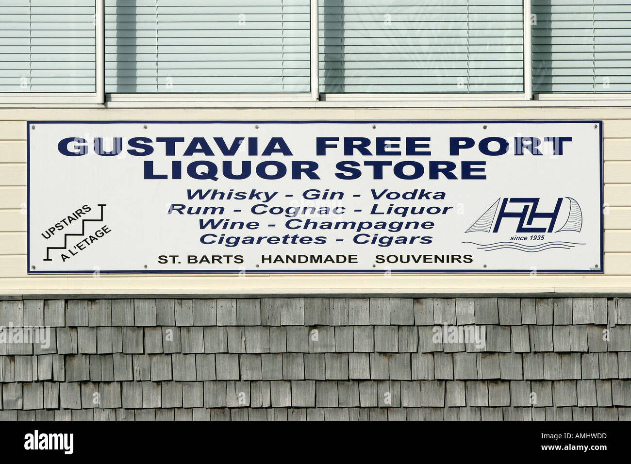 Duty free liquor store sign Gustavia St Barts Stock Photo - Alamy