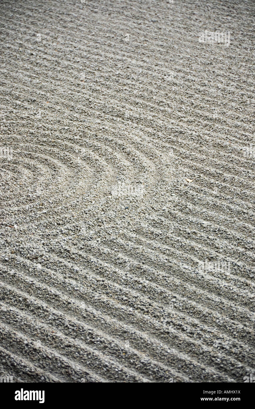Patterns in Japanese rock garden Stock Photo - Alamy