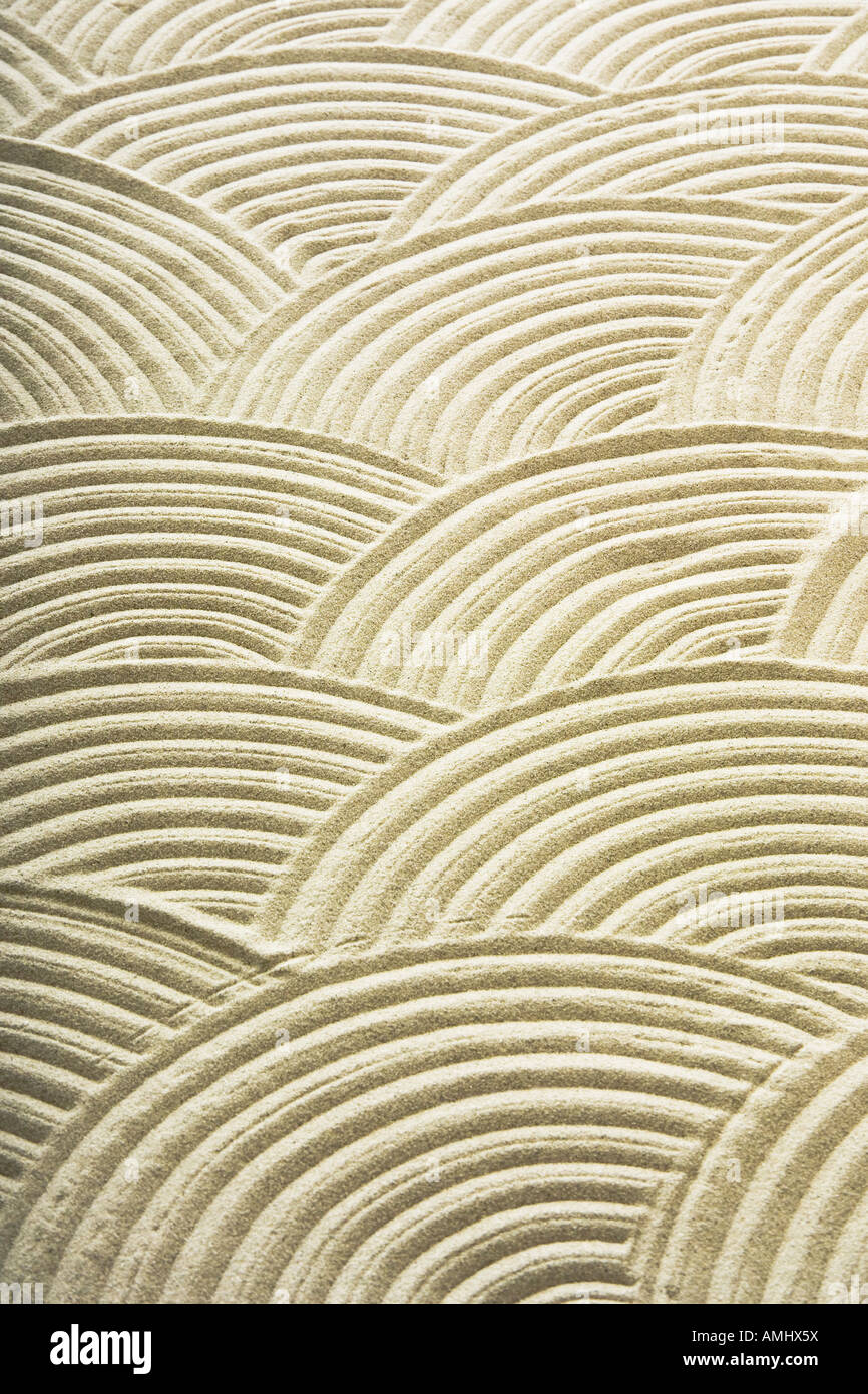 Patterns in Japanese rock garden Stock Photo - Alamy