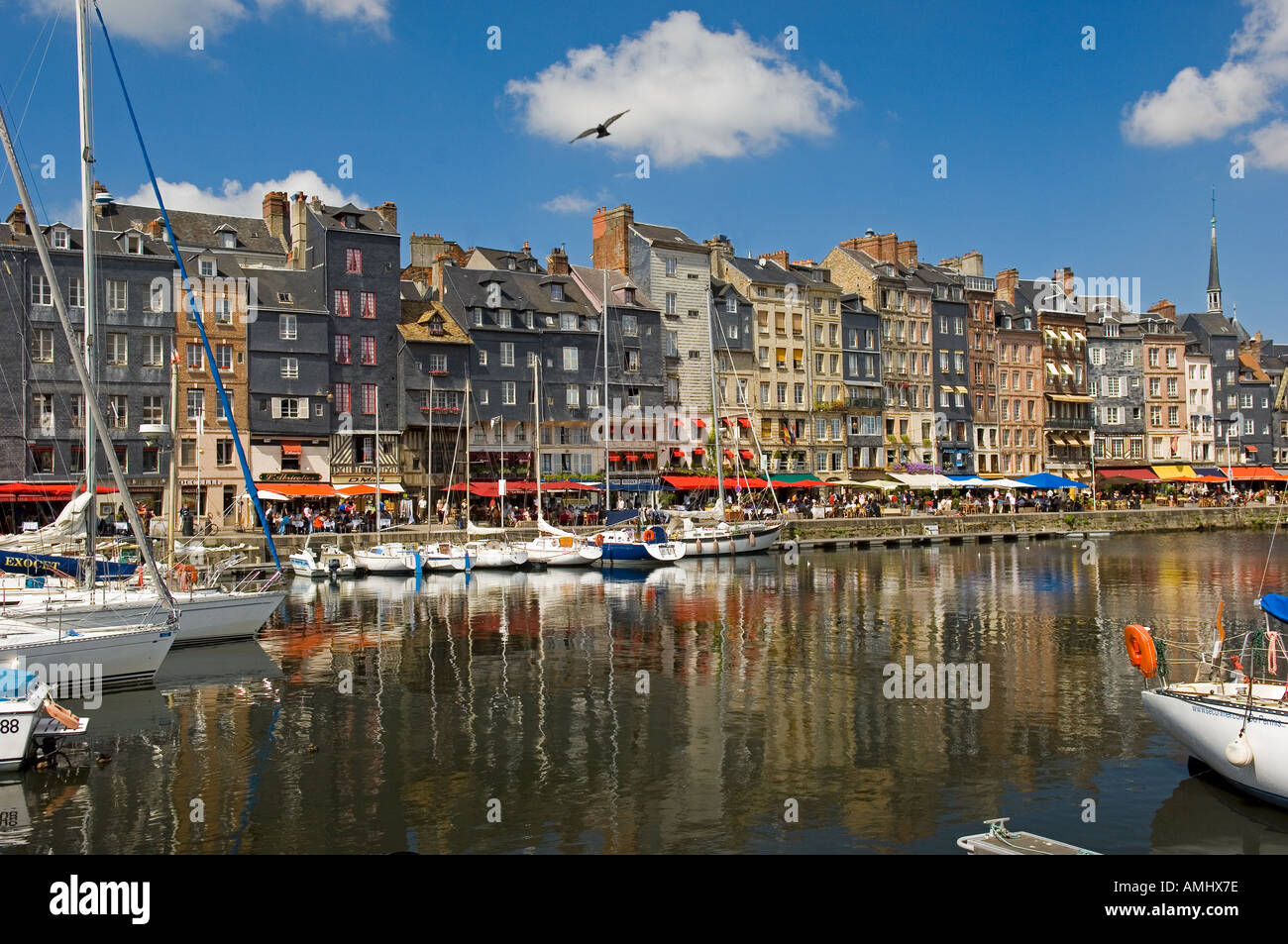 Honfleur Vieux Bassin old dock with yachts France Normandy Stock Photo ...