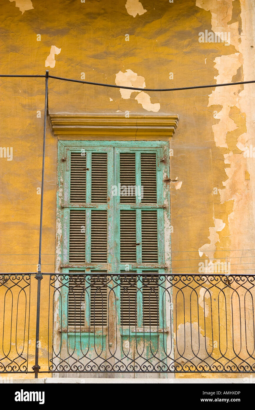 Wooden green window shutters of an old building Beirut Lebanon Stock ...