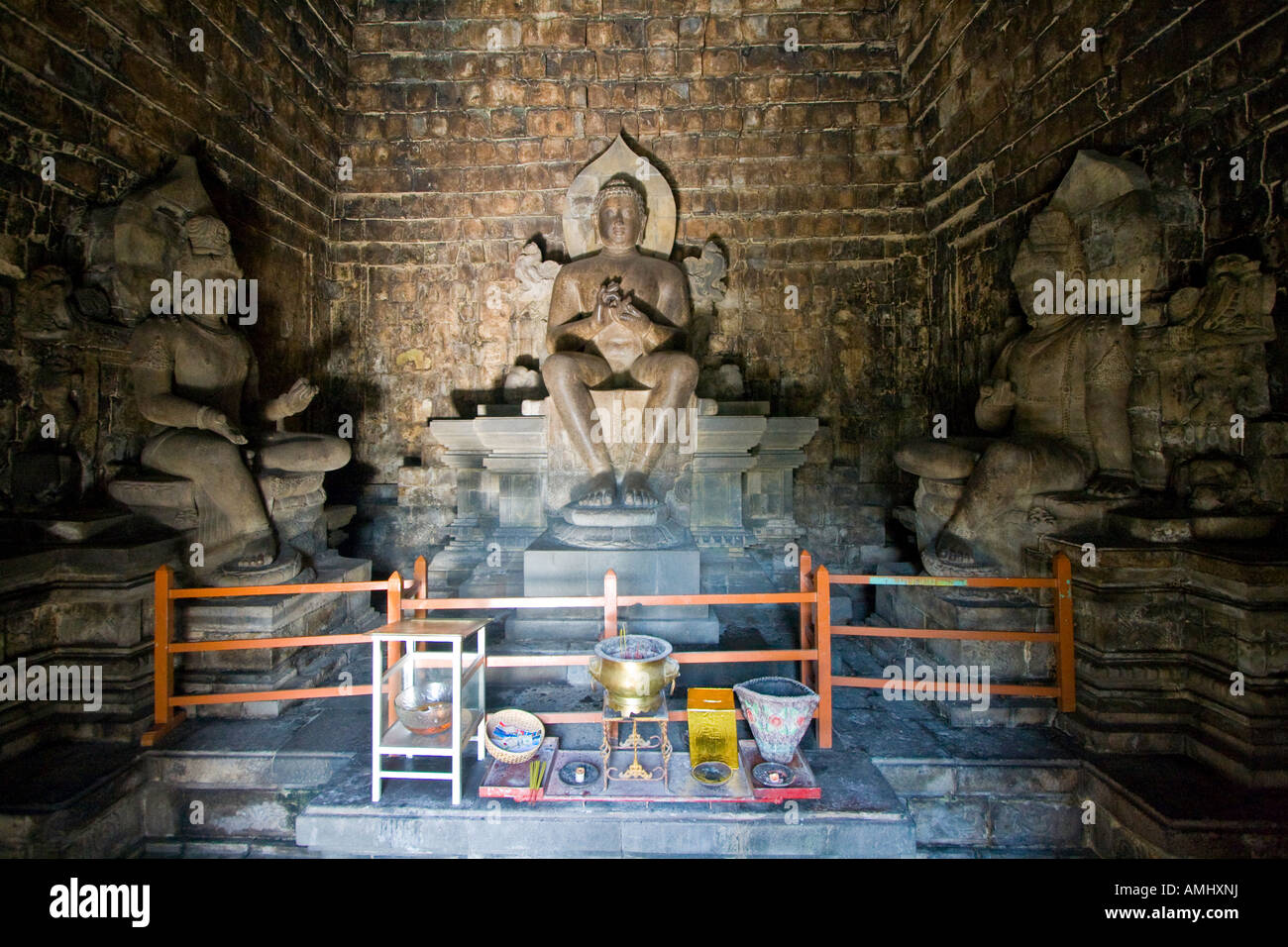 Buddha Statue inside Mendut Buddhist Temple Yogyakarta Indonesia Stock ...