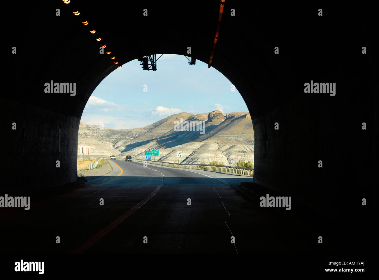 Interstate 80 freeway tunnel made through mountain in Utah Stock Photo ...