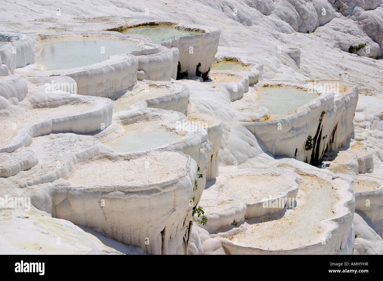 View of the travertine rocks Pamukkale ancient Hierapolis Turkey Stock ...
