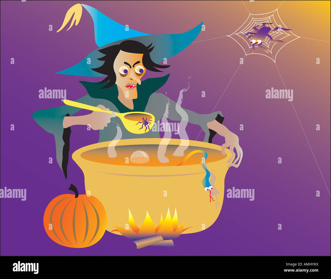 Witch cooking the potion Stock Photo - Alamy