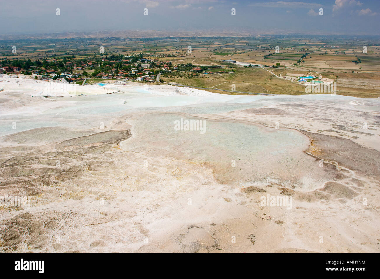 View of the travertine rocks Pamukkale ancient Hierapolis Turkey Stock ...