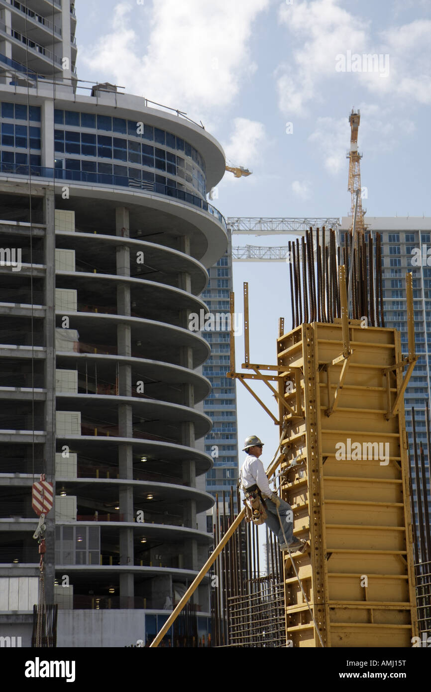 Miami Florida,Brickell Avenue,under new construction site building ...