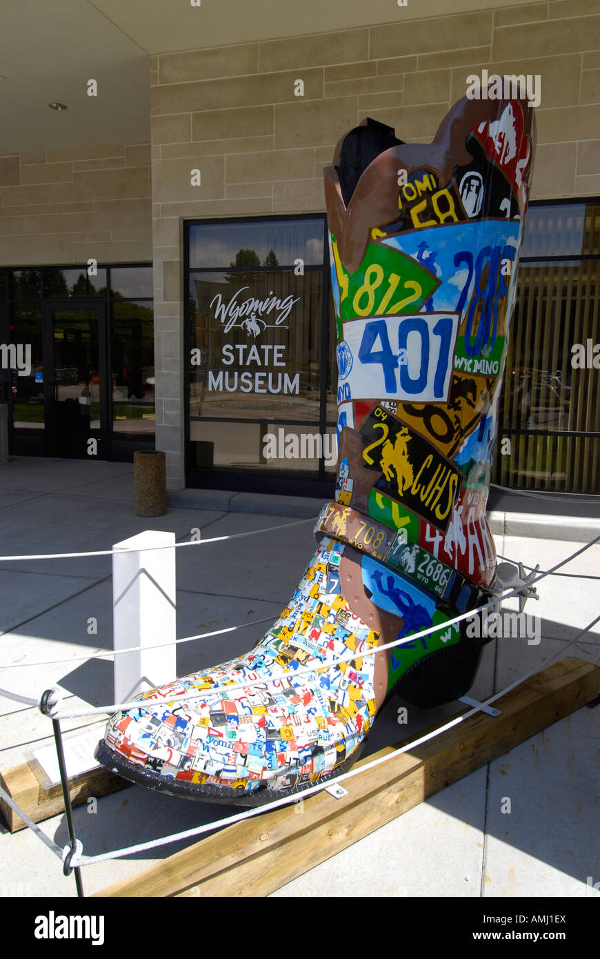 Cowboy boot statue at the Barrett Building housing the State Archives ...