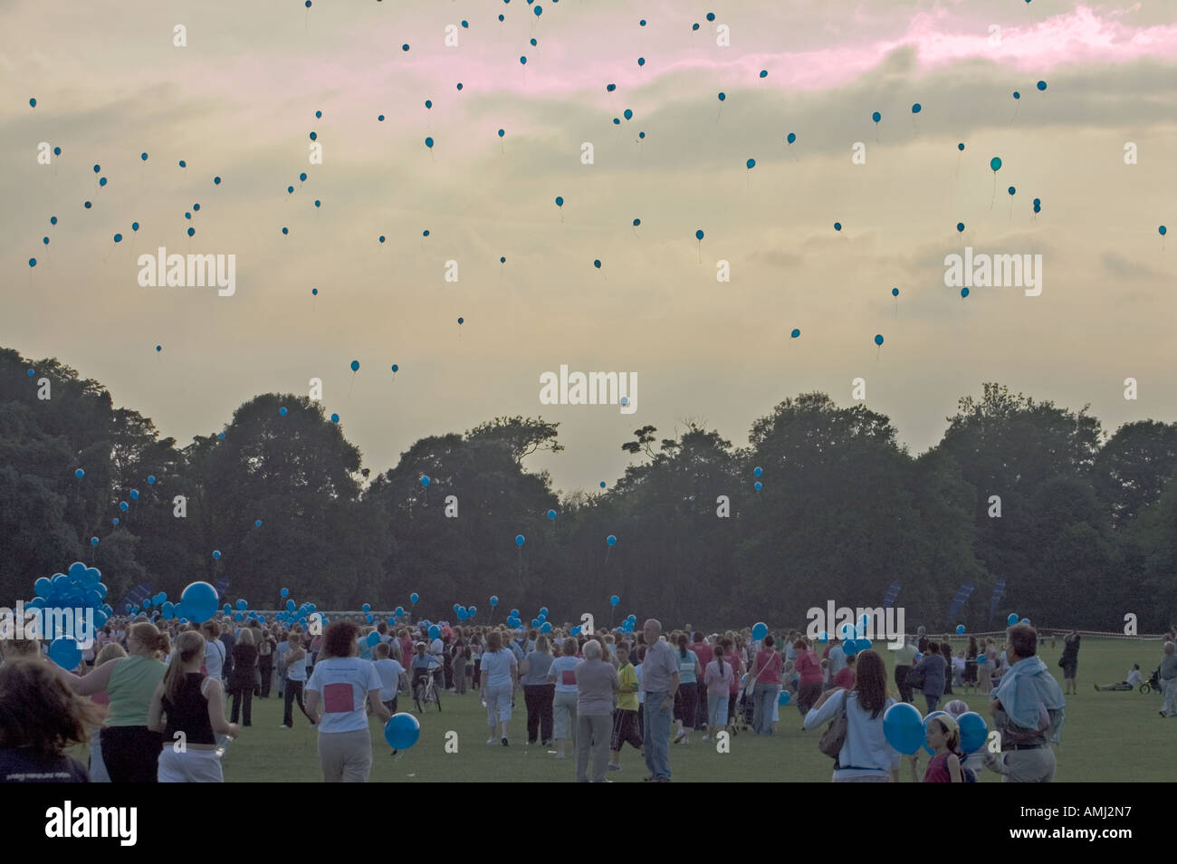 Releasing Balloons Start of Cancer Charity Fun Run Race for Life Sophia ...