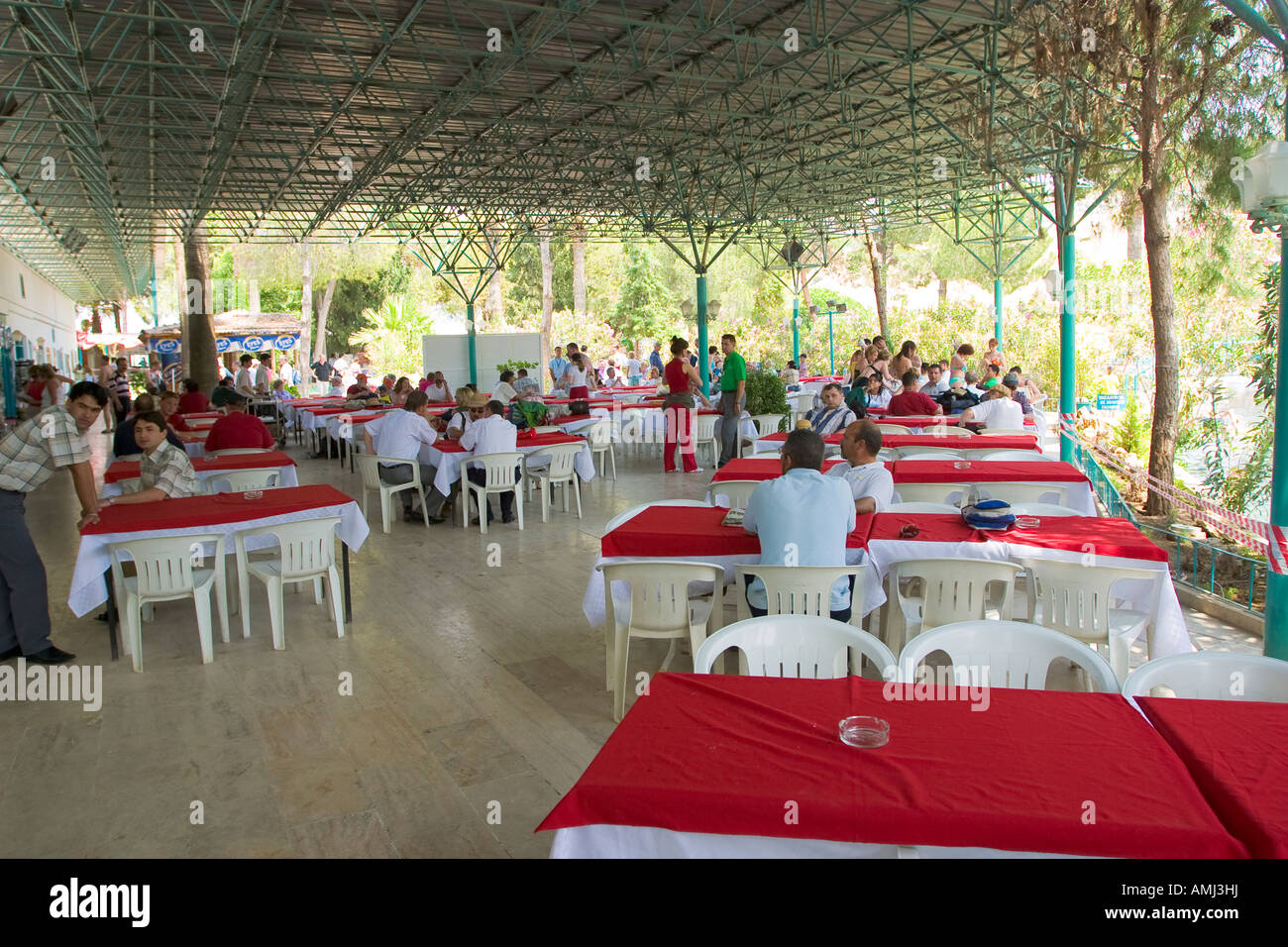 Restaurant at the ancient Sacred Pool of Hierapolis Pamukkale Turkey ...