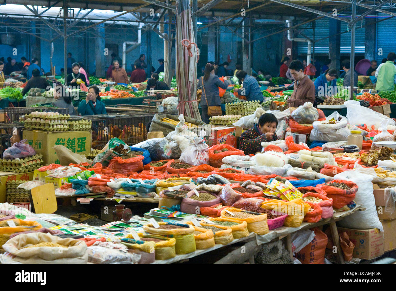 Local Market Yangshuo China Stock Photo - Alamy
