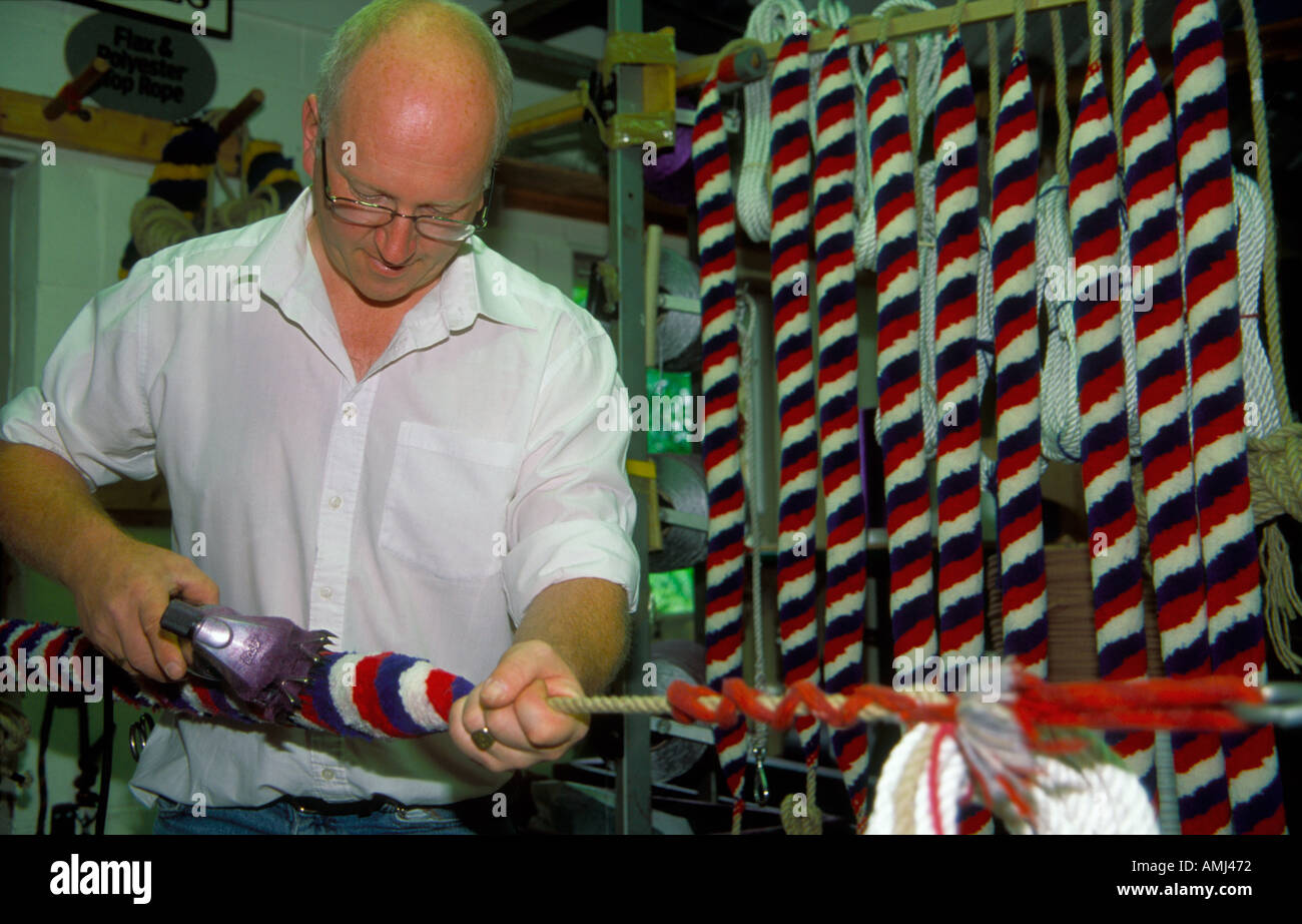 Tony Knowles finishing off by hand, ropes for Church Bells in the ...