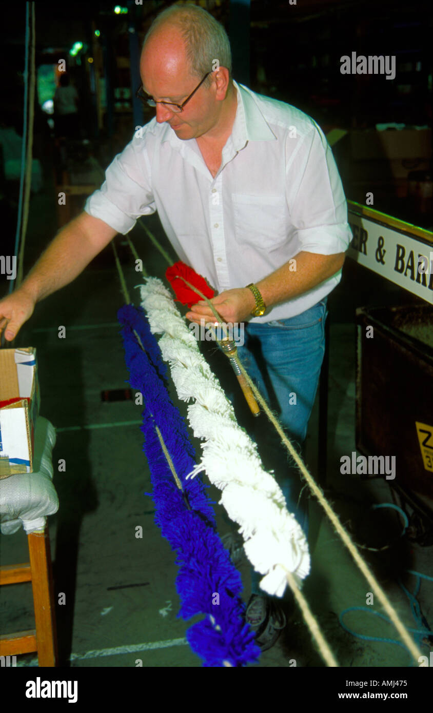 Tony Knowles finishing off by hand, ropes for Church Bells in the ...