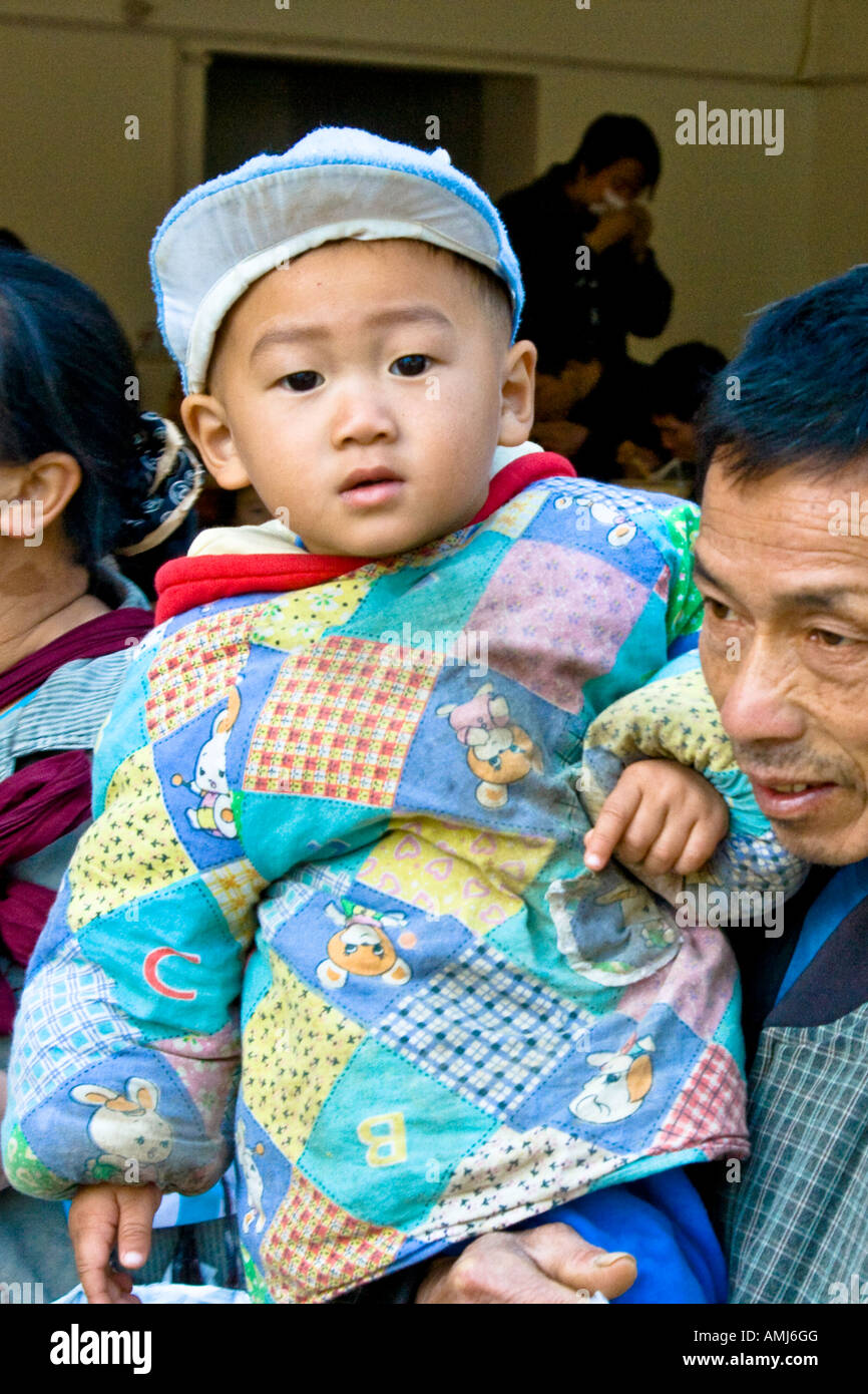 Young Chinese Boy and his Father on West Street or Xi Jie Yangshuo ...