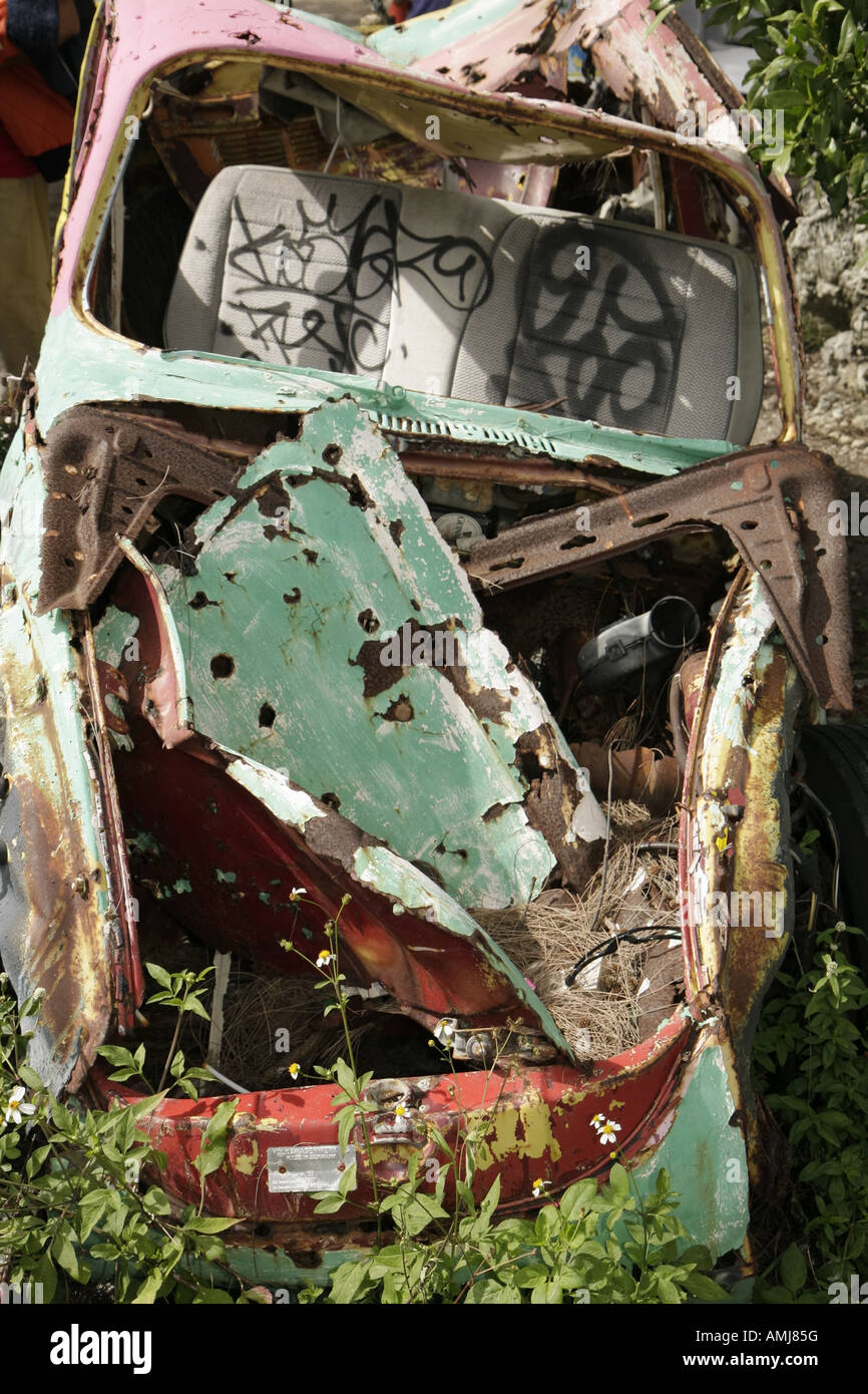 Miami Florida,Virginia Key,junked abandoned car cars,vehicle,Volkswagen VW Beetle,visitors ...