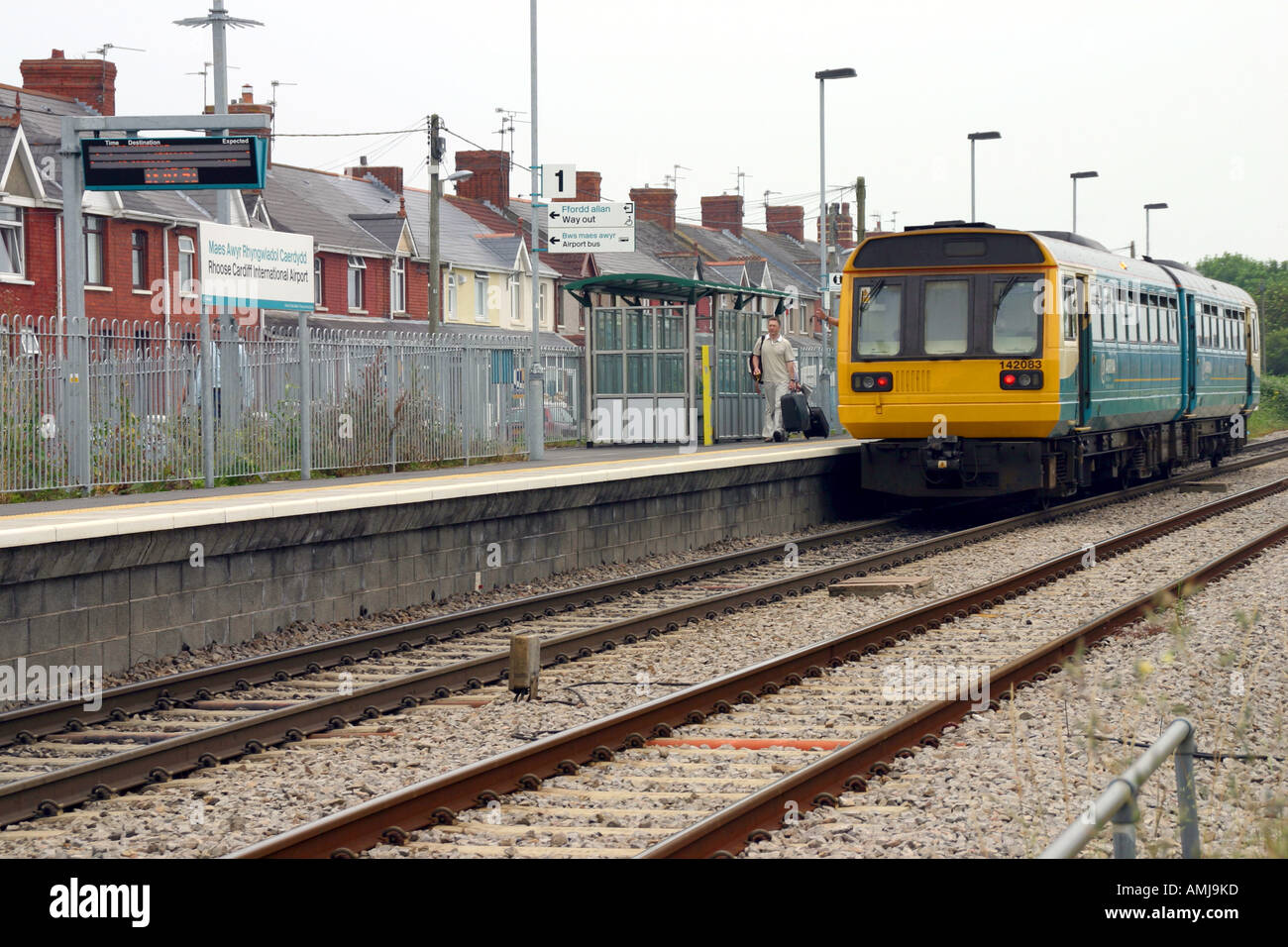 Train In Rhoose Station Cardiff International Airport Vale of Glamorgan ...