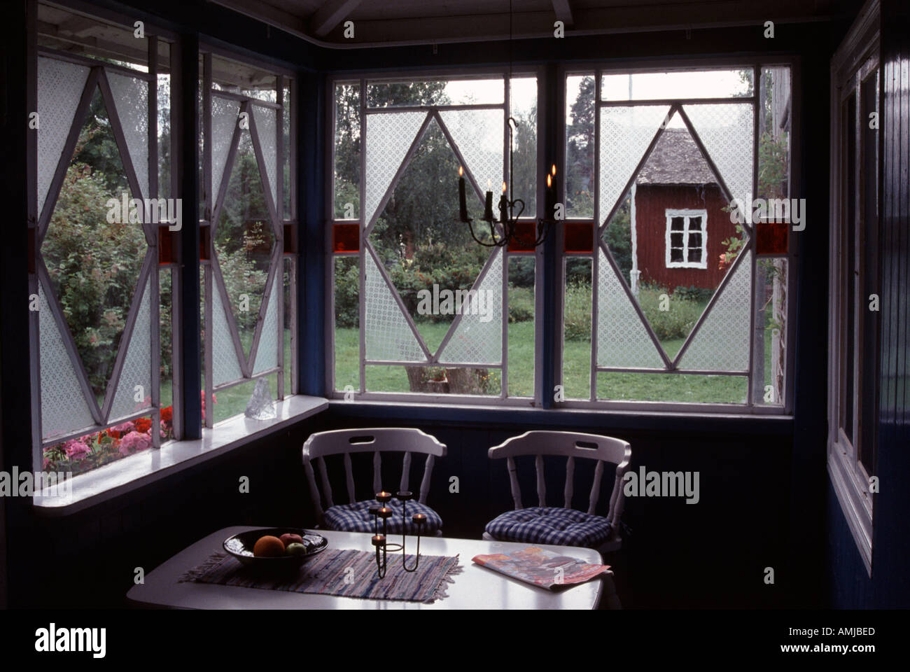 Glass enclosed veranda Stock Photo - Alamy