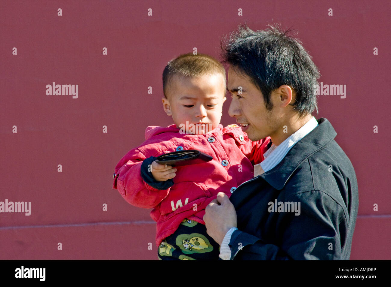 Chinese Father and Baby Boy Forbidden City Beijing China Stock Photo ...