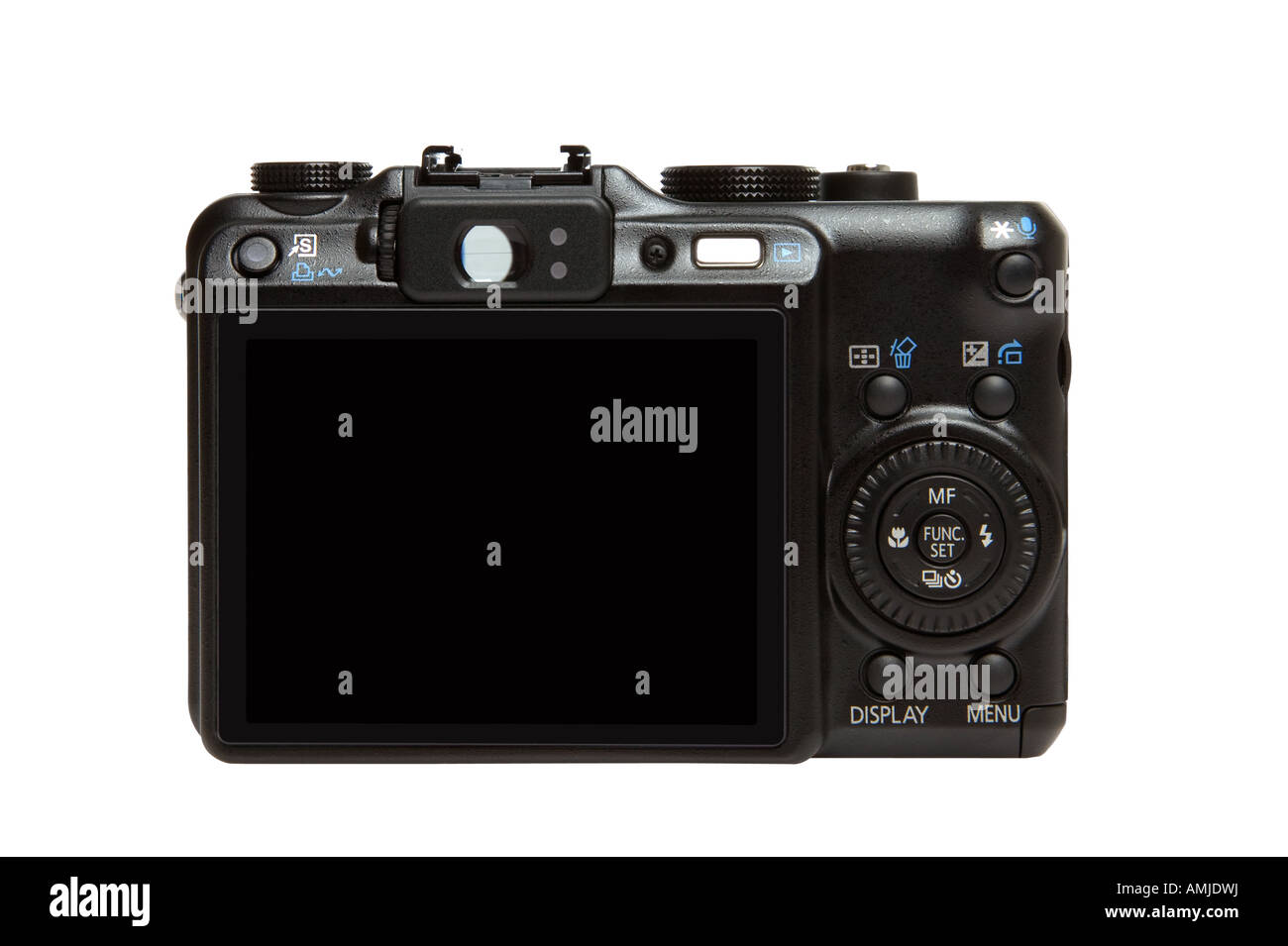 Back of a compact digital camera isolated on white with clipping paths ...