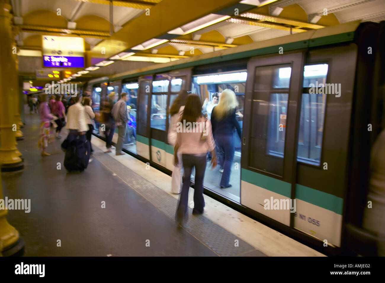 Metro Train at the Gare de Lyon in Paris France Stock Photo - Alamy